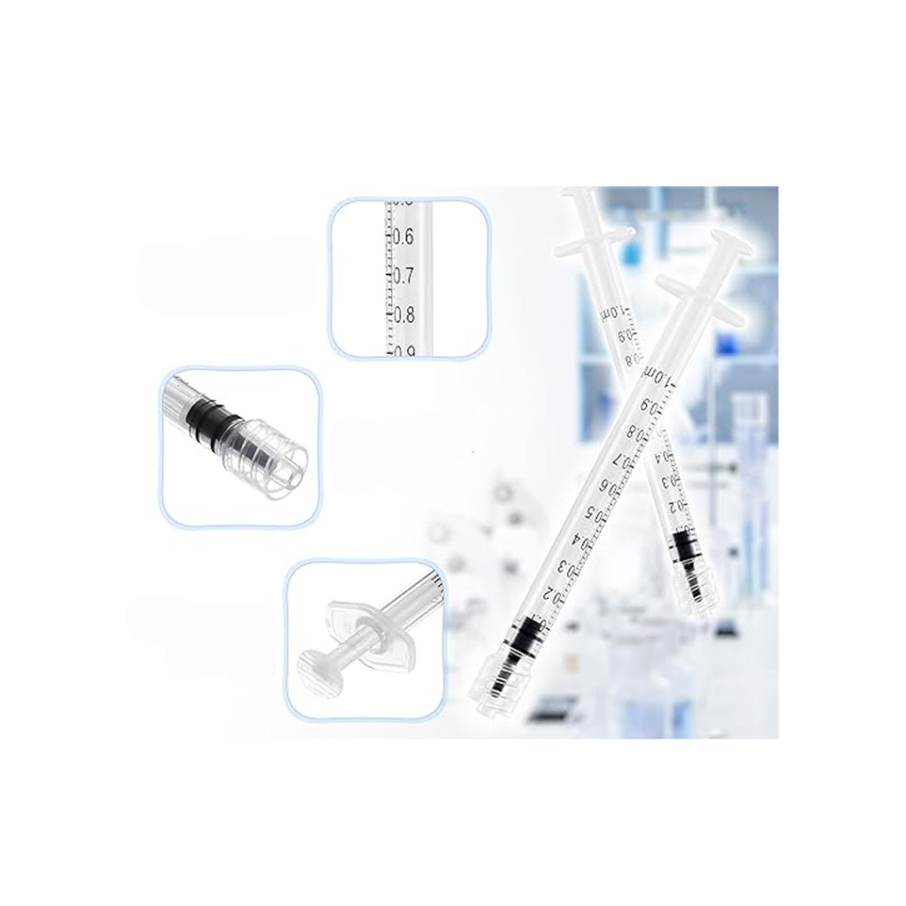 Jeringas 3 cuerpos luer lock 1ml - Geriayuda